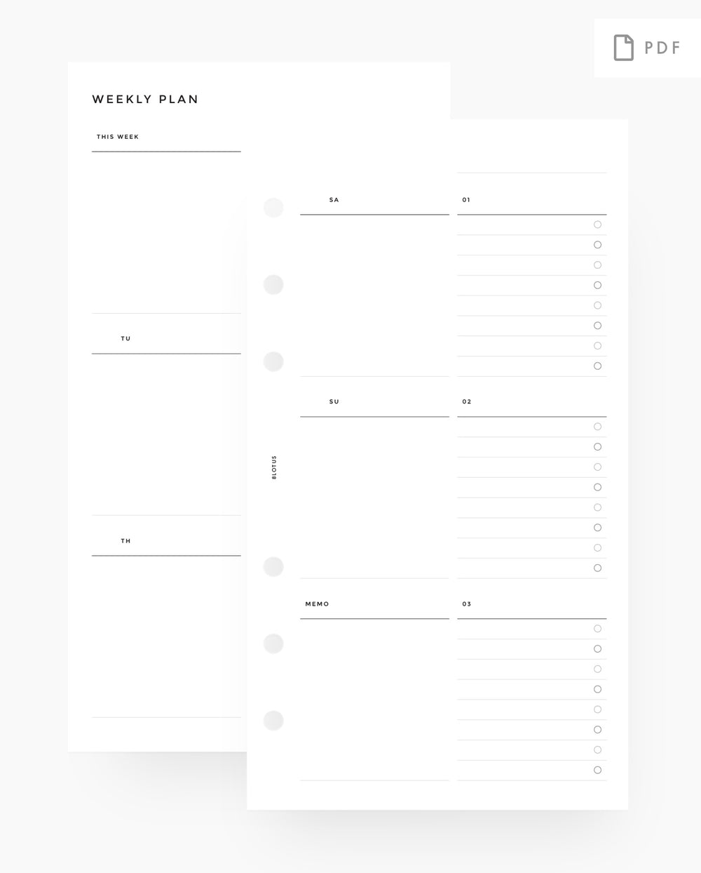 Weekly Vertical Custom Lists PRINTABLE Inserts - 8Lotus