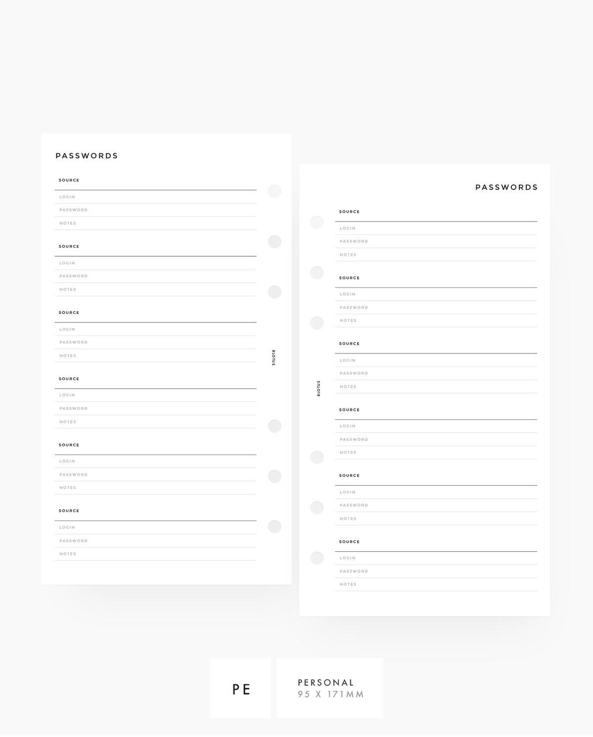 Printable Password Tracker Planner Insert - 8Lotus