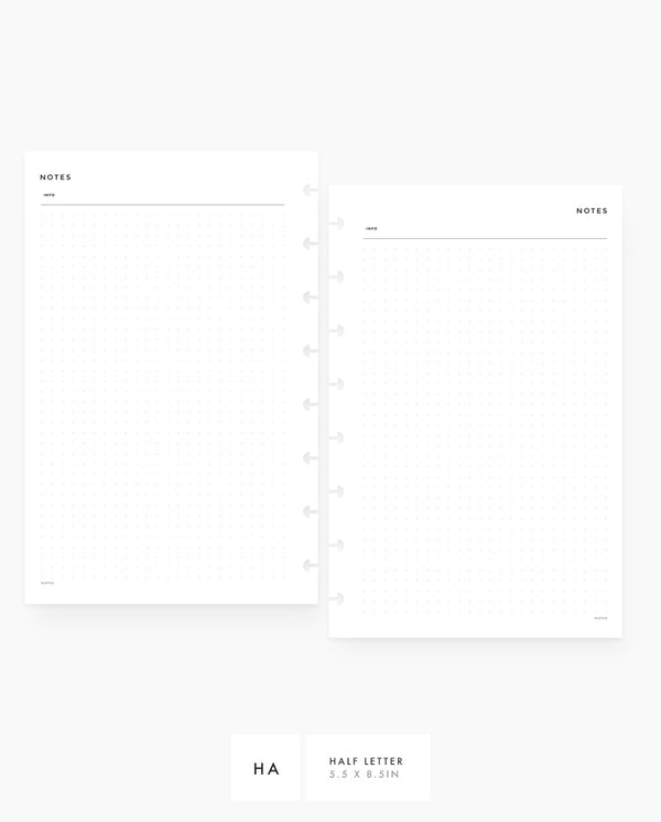 Minimal Dot Grid Planner Inserts - 8Lotus