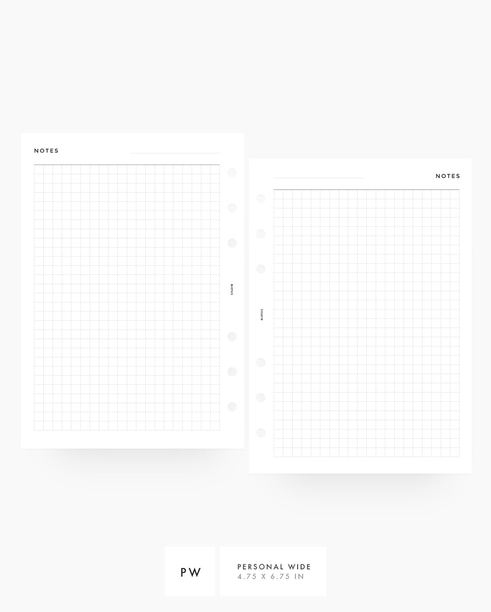 Minimal Grid Notes Planner Inserts - 8Lotus