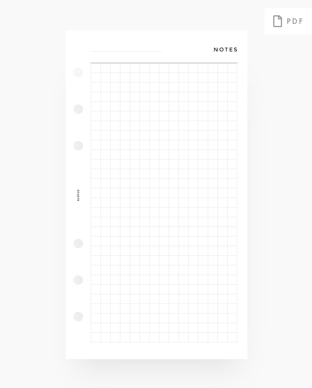 Grid Notes - PRINTABLE Inserts