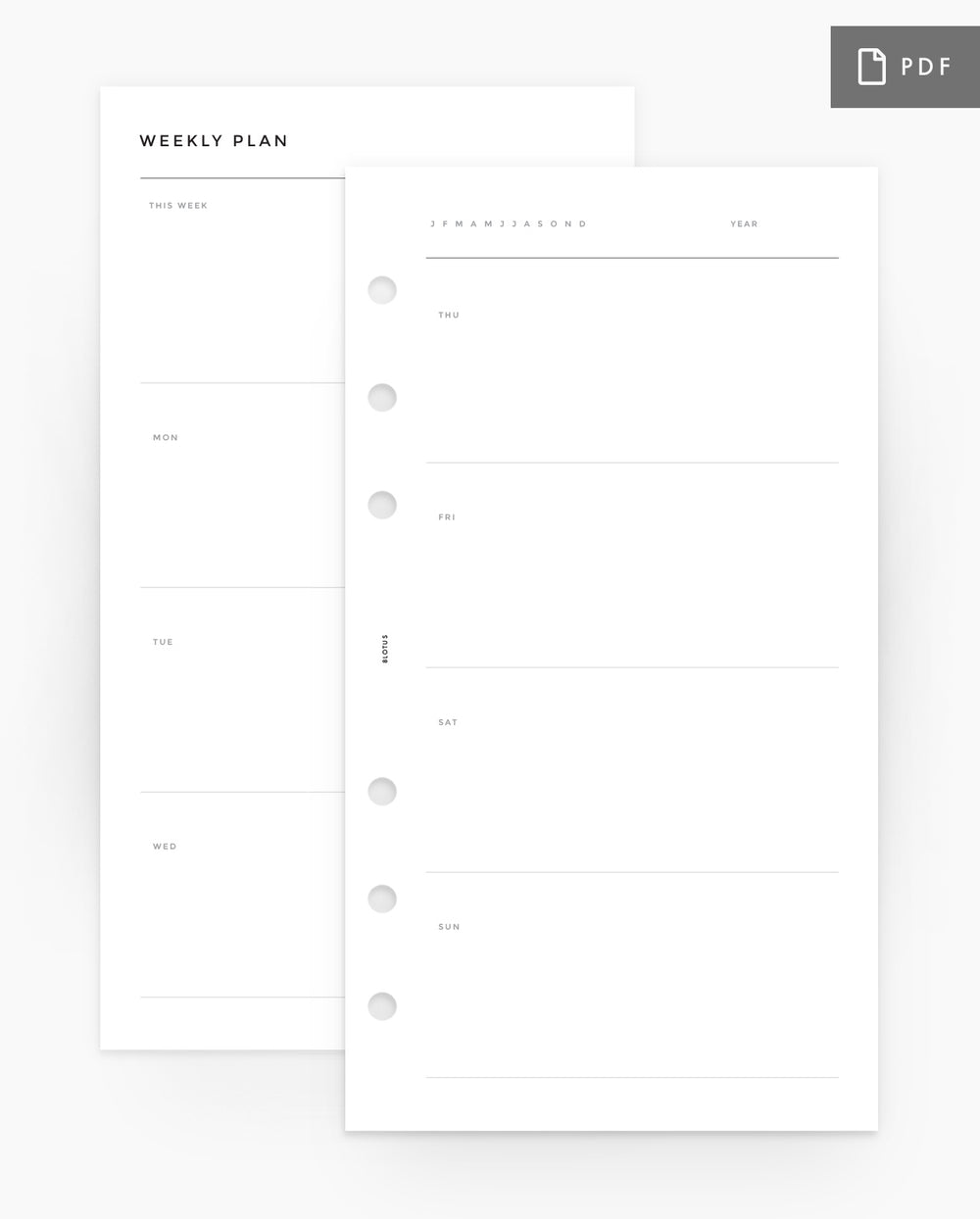 MN019B - Weekly Horizontal Planner - WO2P - PDF