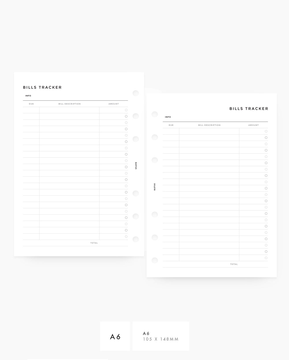 Printable Bills Tracker Planner Insert - 8Lotus