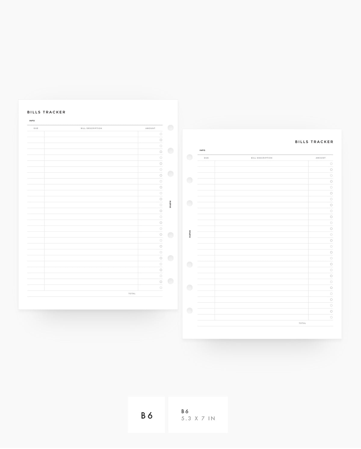 Printable Bills Tracker Planner Insert - 8Lotus