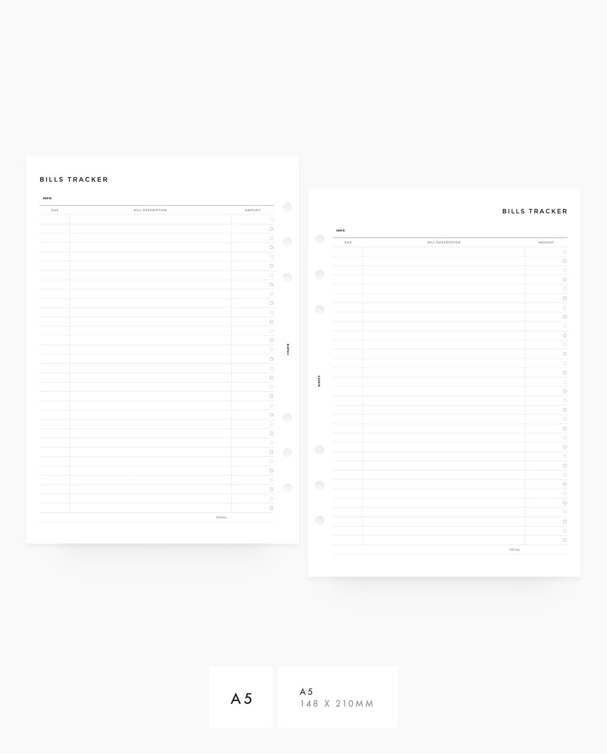 Printable Bills Tracker Planner Insert - 8Lotus