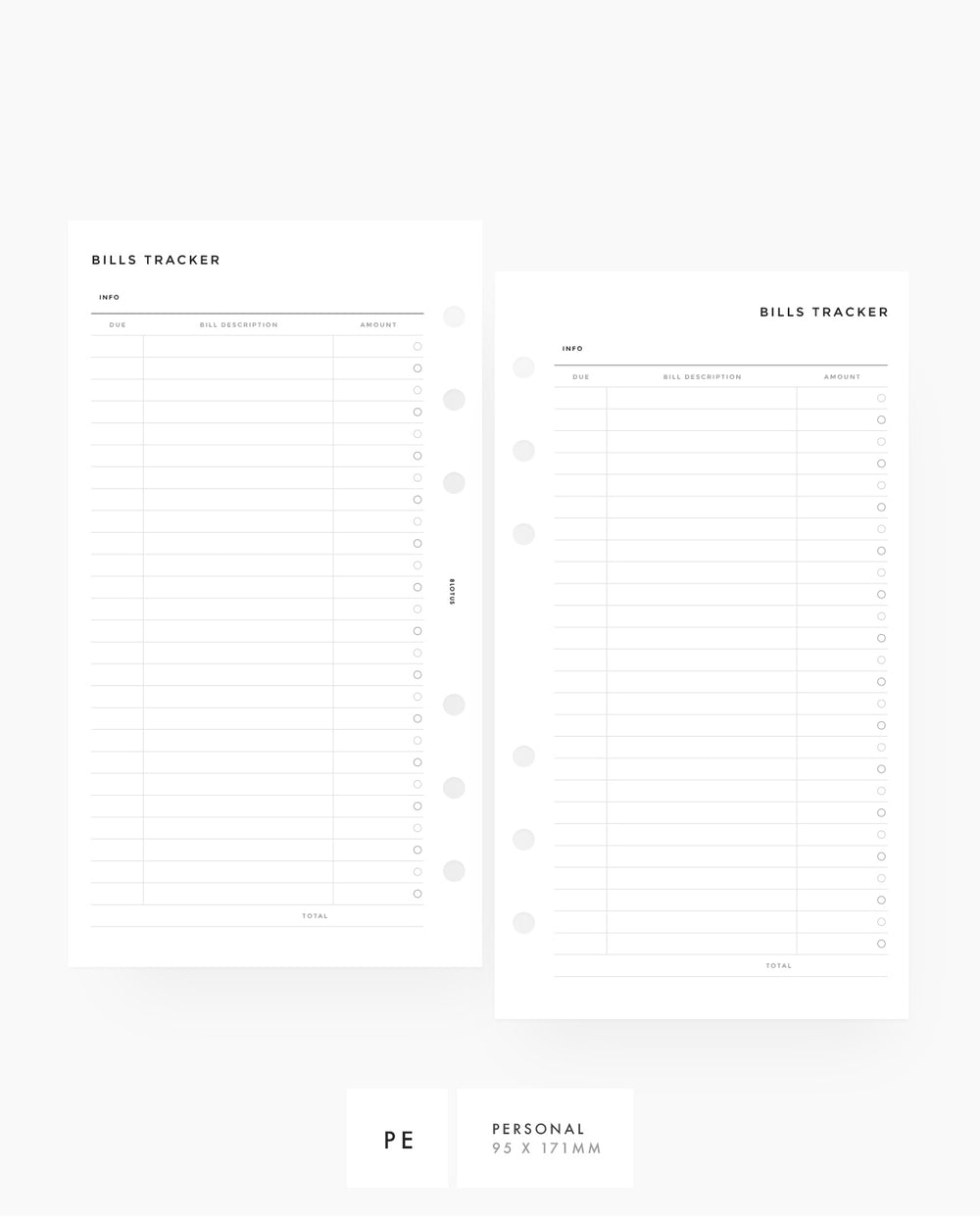 Printable Bills Tracker Planner Insert - 8Lotus