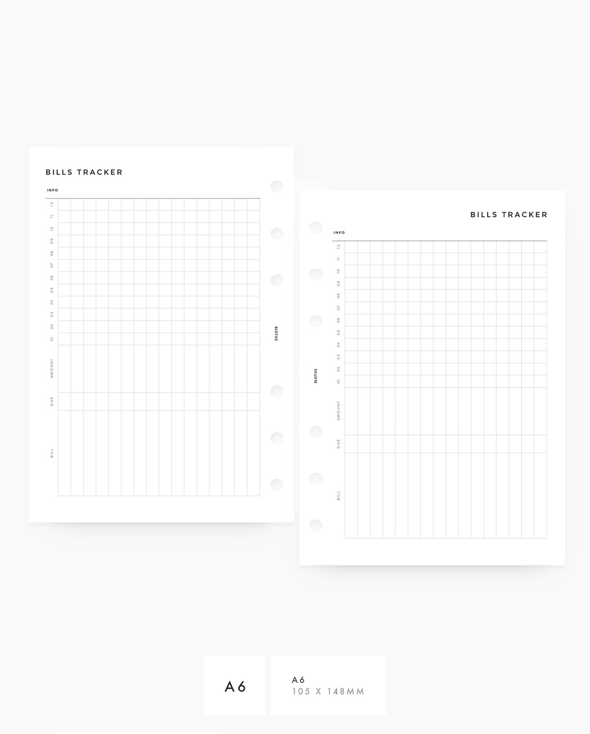 Printable Bills Tracker Planner Insert - 8Lotus