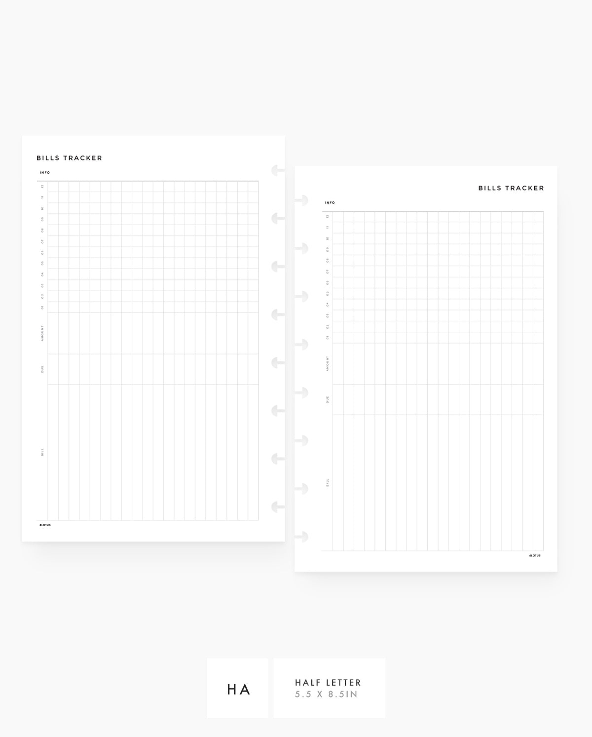 Printable Bills Tracker Planner Insert - 8Lotus