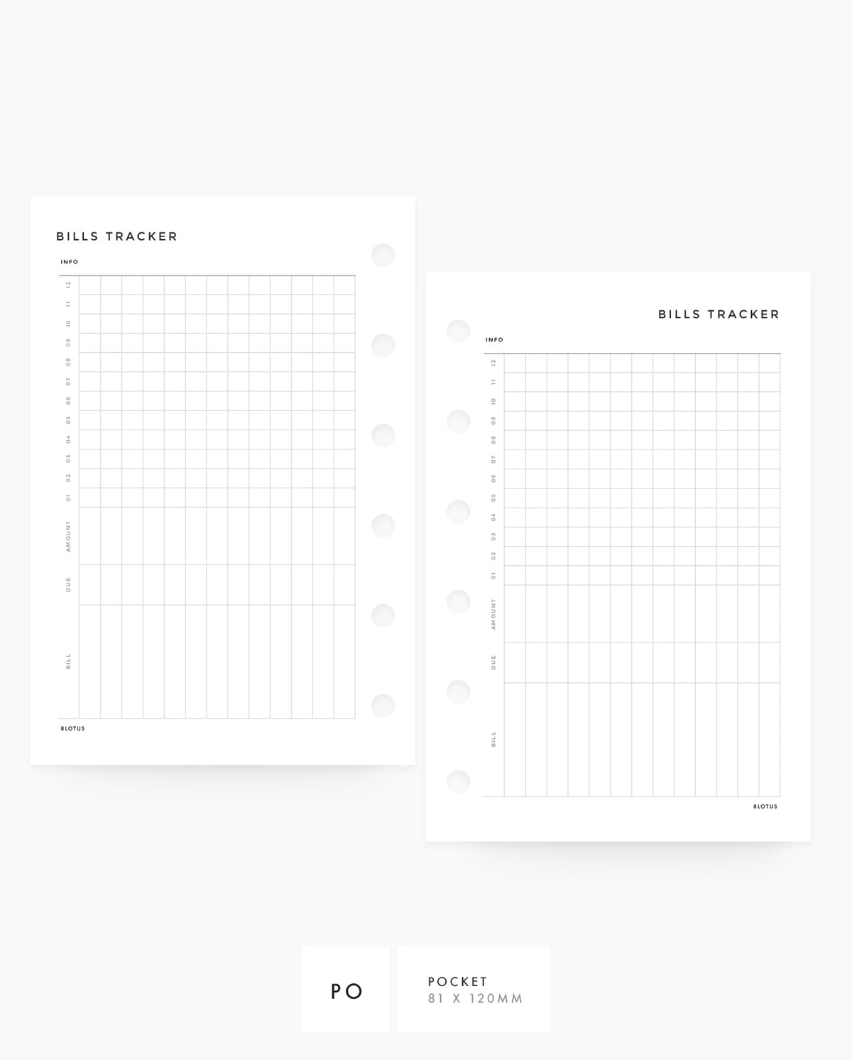 Printable Bills Tracker Planner Insert - 8Lotus