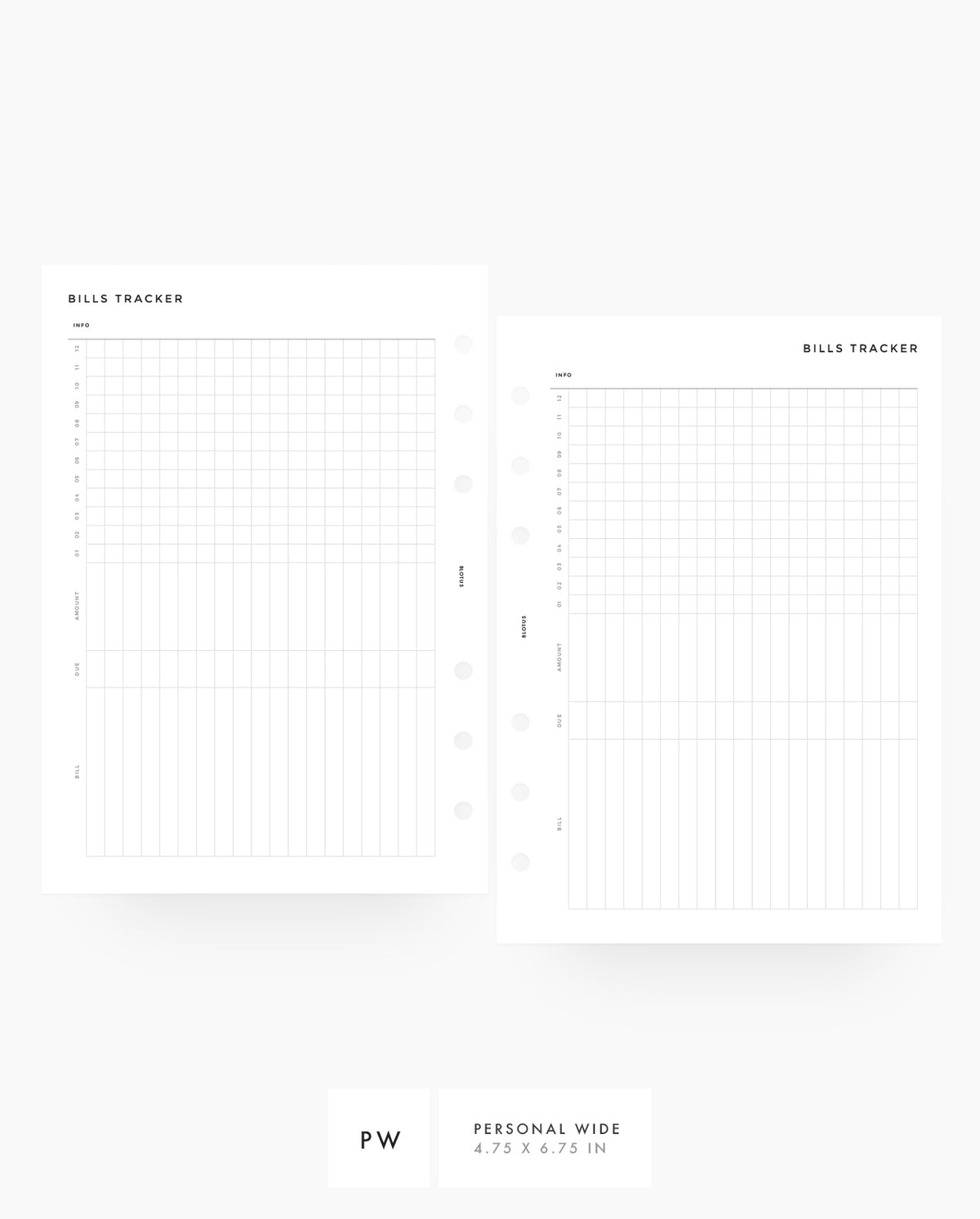 Printable Bills Tracker Planner Insert - 8Lotus