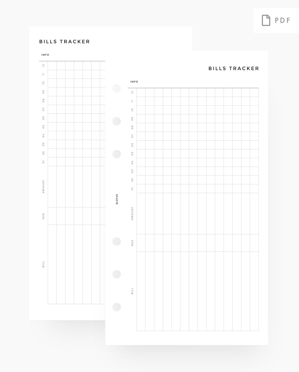 Printable Bills Tracker Planner Insert - 8Lotus