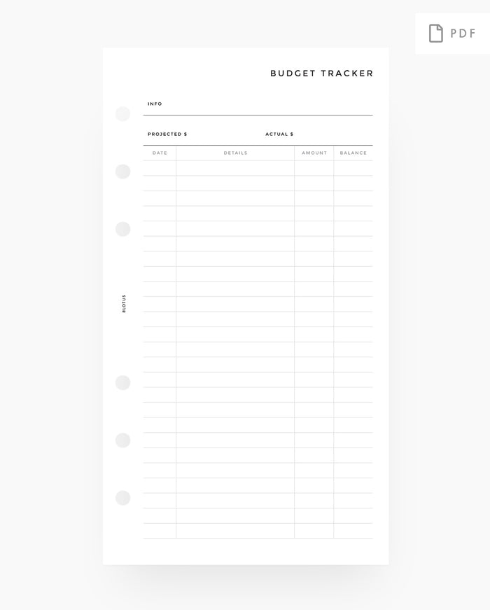 Printable Budget Tracker Planner Insert - 8Lotus