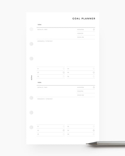 Minimal Goal Planner Inserts - 8Lotus