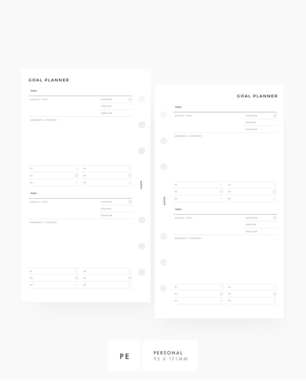 Minimal Goal Planner Inserts - 8Lotus