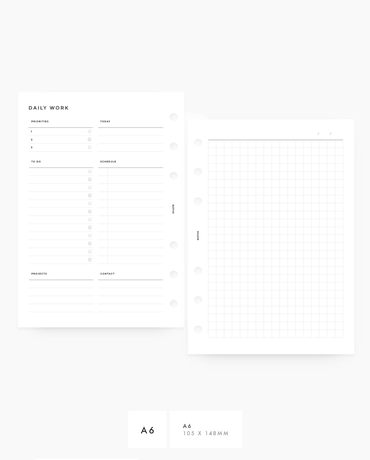 Minimal Daily Work Planner Inserts - 8Lotus