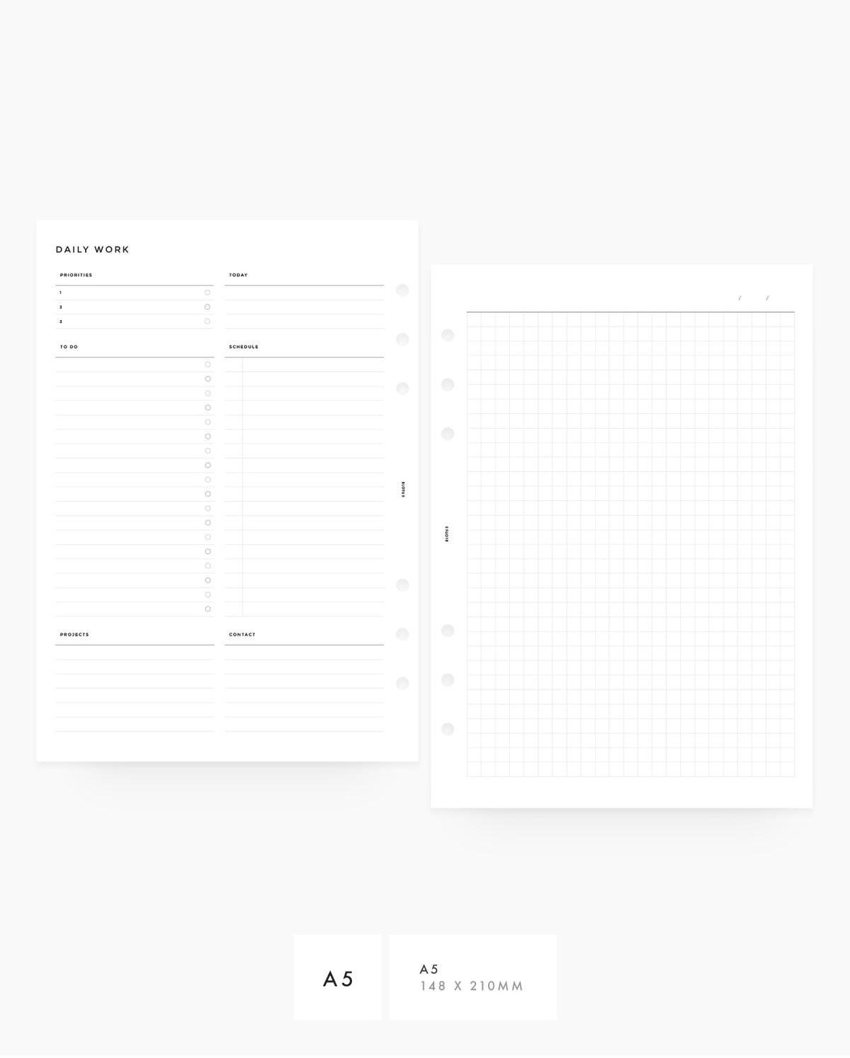 Minimal Daily Work Planner Inserts - 8Lotus