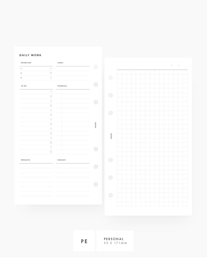 Minimal Daily Work Planner Inserts - 8Lotus