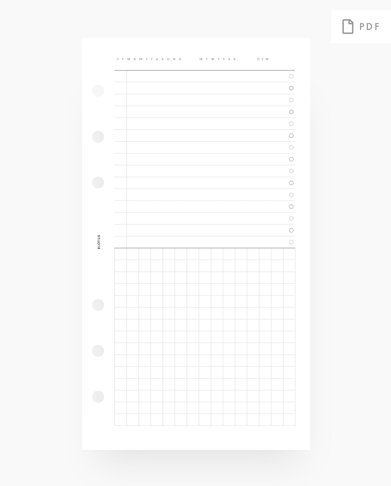 List Schedule Grid Printable Planner Inserts - 8Lotus
