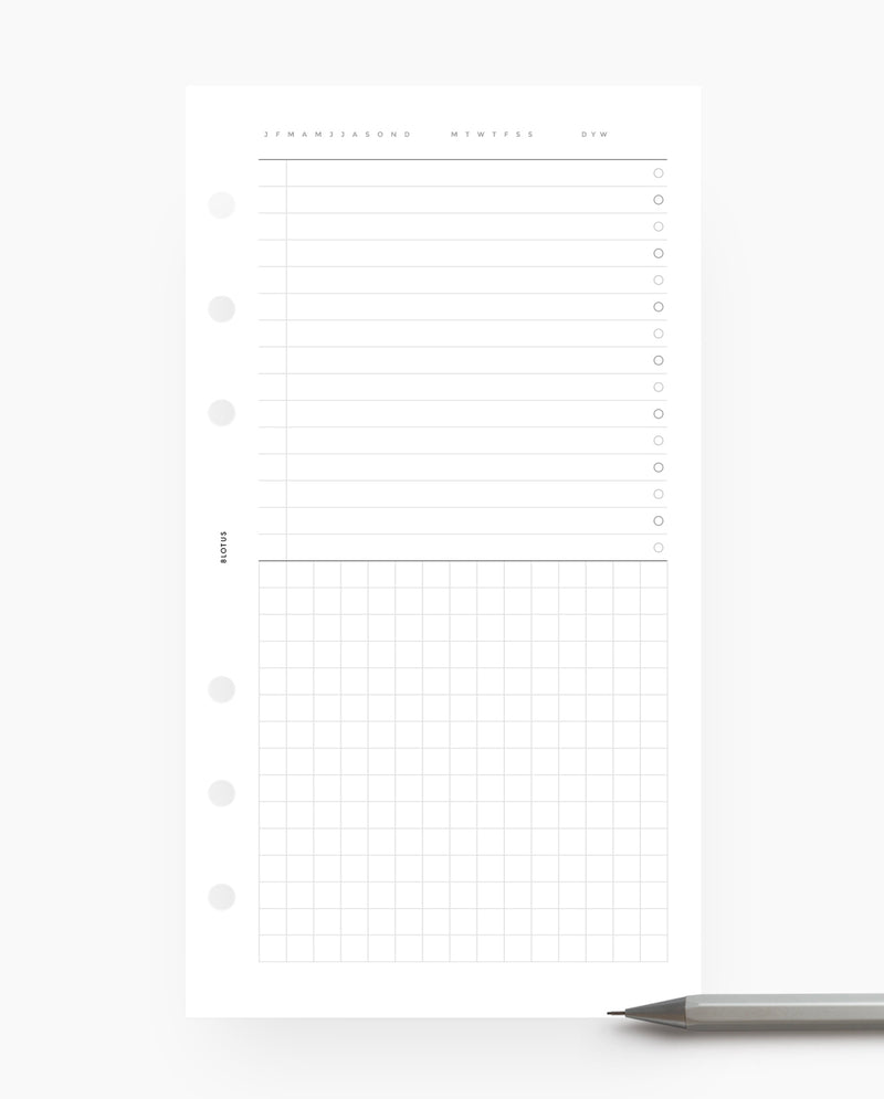 List Schedule Grid Printable Planner Inserts - 8Lotus