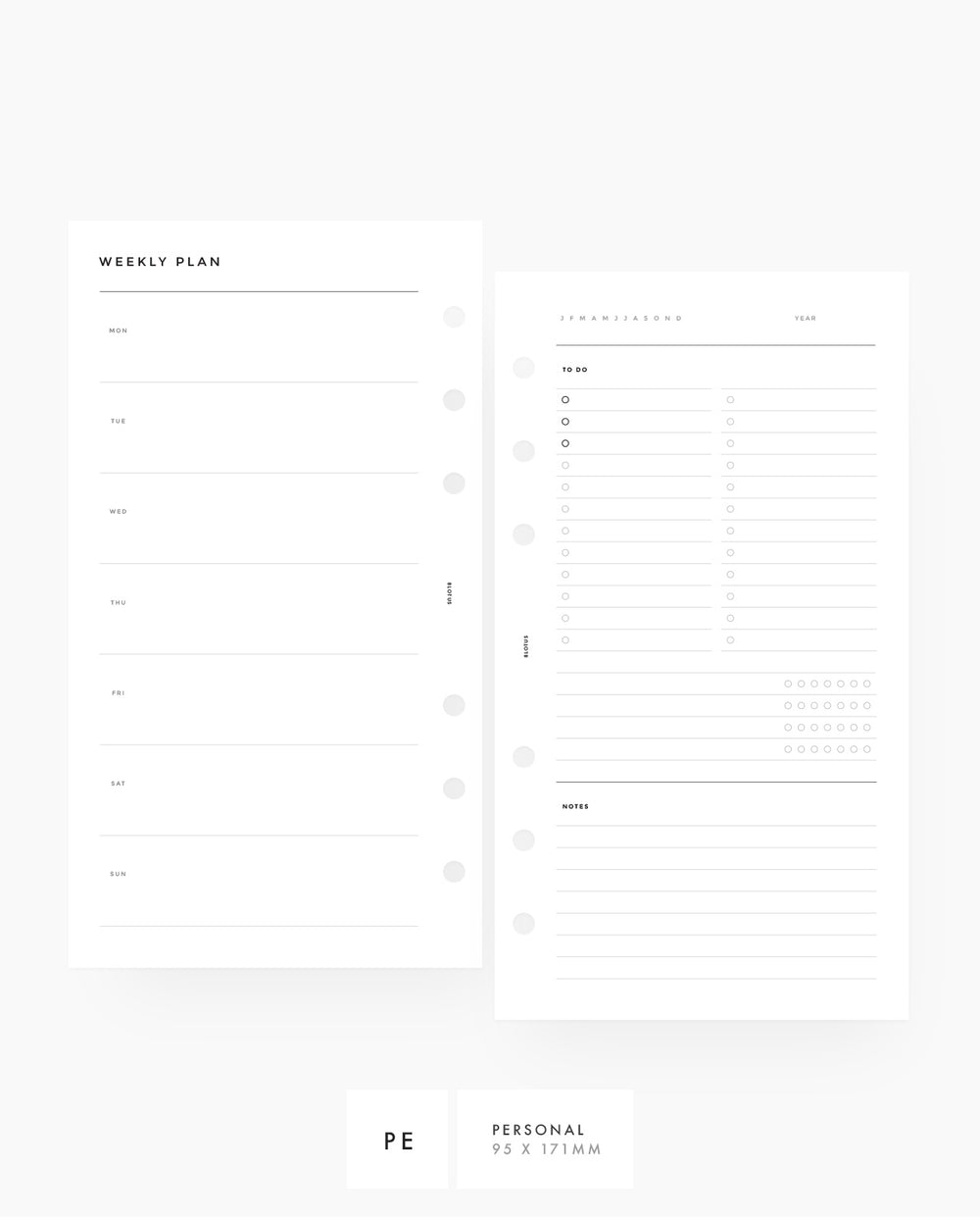 MN075 - WEEKLY HORIZONTAL LIST, TRACKER & NOTES - BLANK - PDF