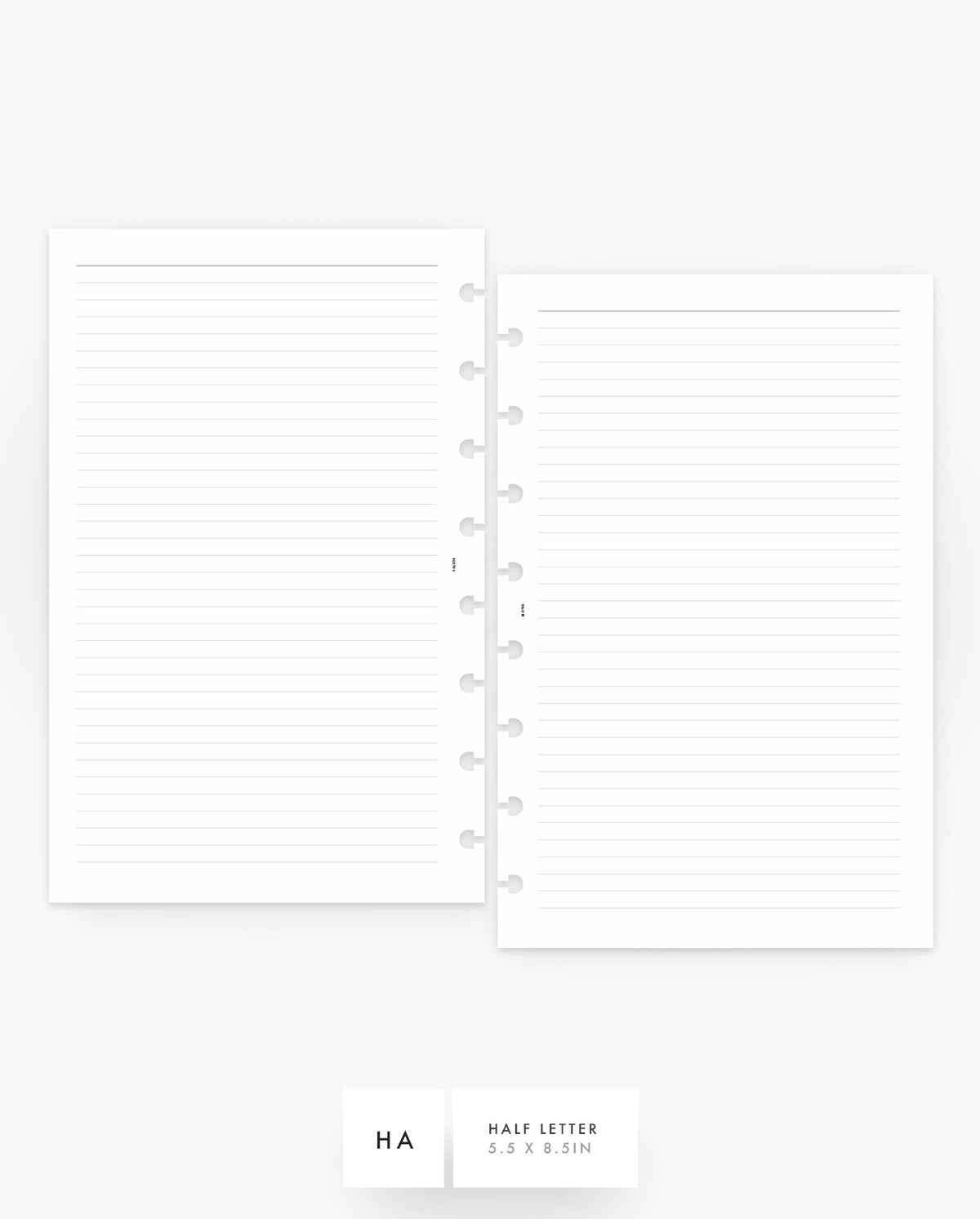 Minimal Lined Notes Refill Planner Inserts - 8Lotus