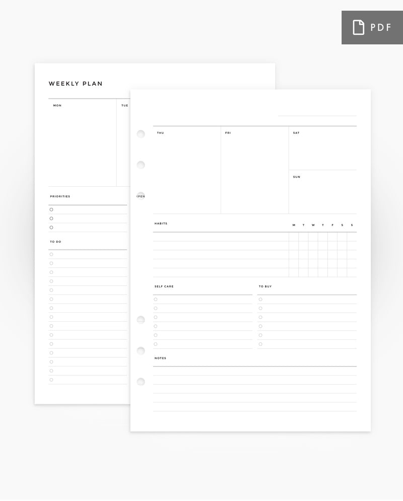 MN048 - Weekly Planner Vertical Box - Detailed - WO2P - PDF