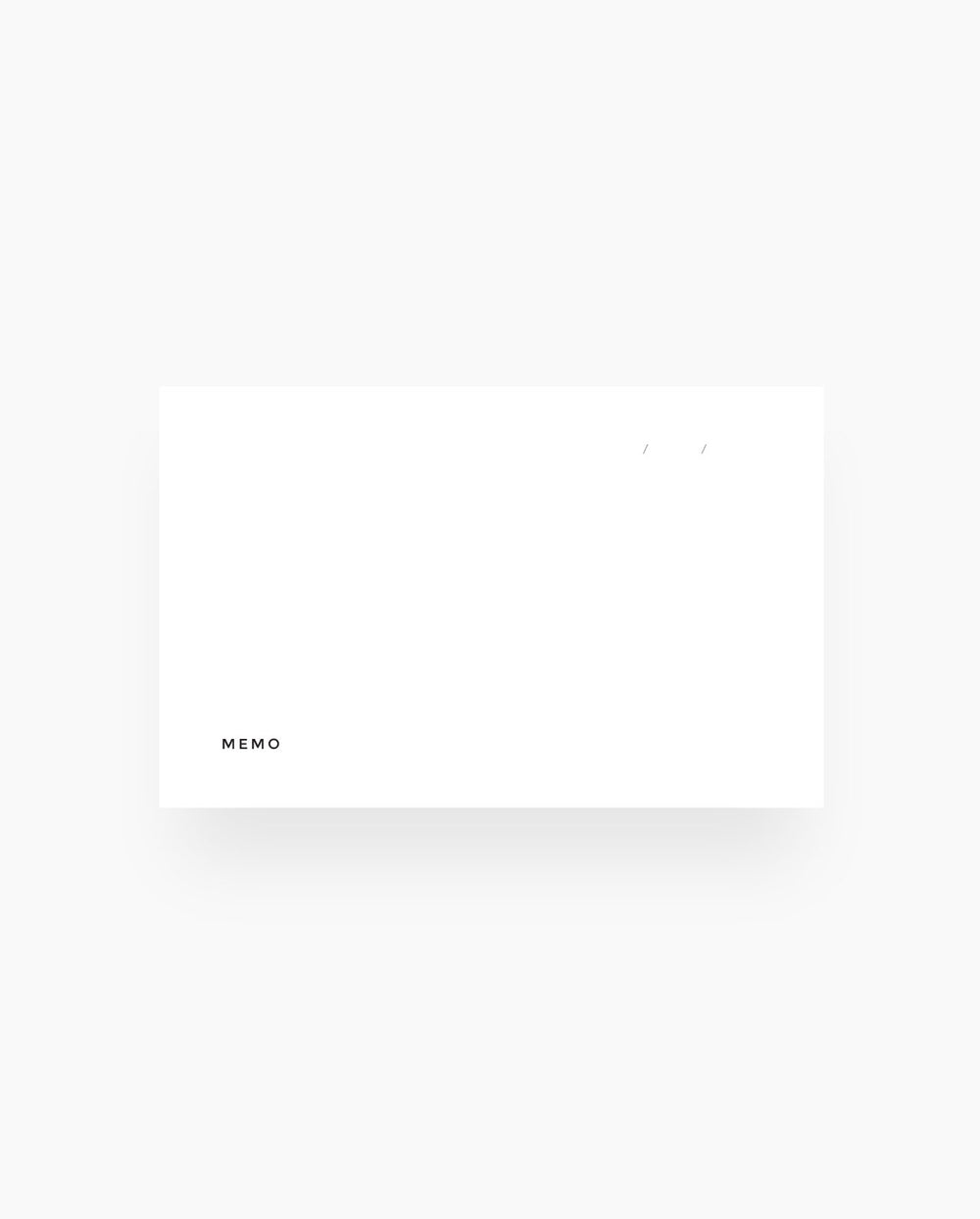 WC005 - Blank Memo - Wallet Cards