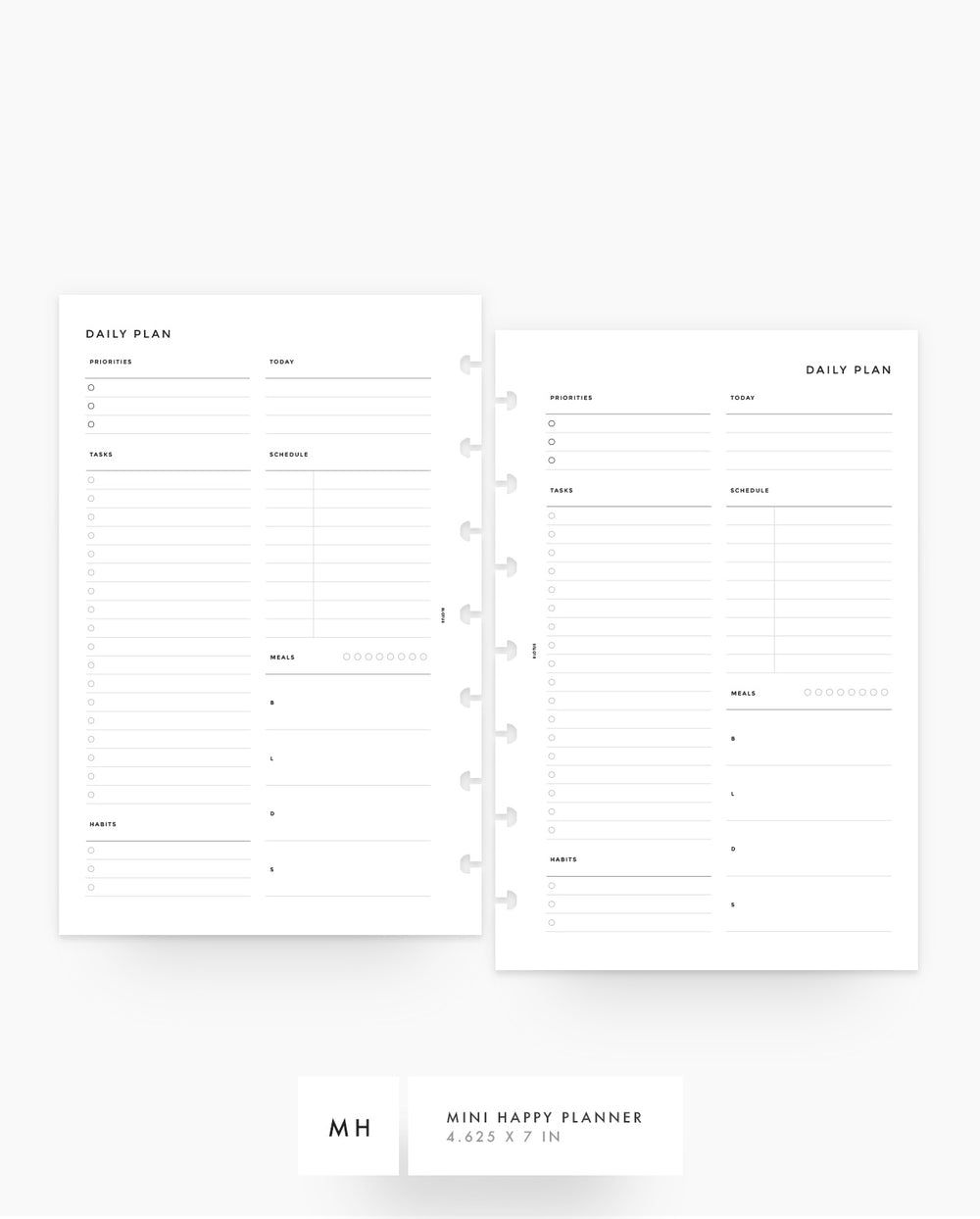 Minimal Daily Planner Inserts - 8Lotus