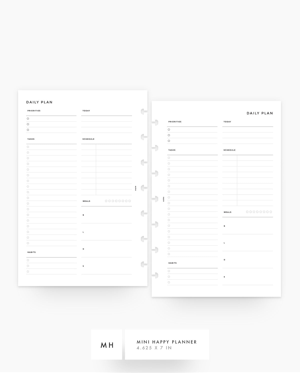 Minimal Daily Planner Inserts - 8Lotus