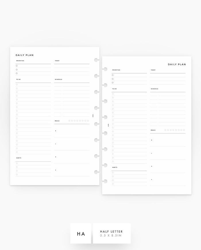 Minimal Daily Planner Inserts - 8Lotus