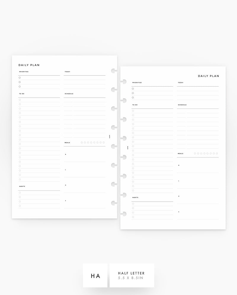 Minimal Daily Planner Inserts - 8Lotus
