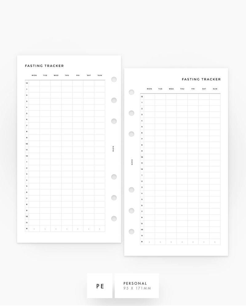 MN064 - Weekly Fasting Tracker - Printable PDF