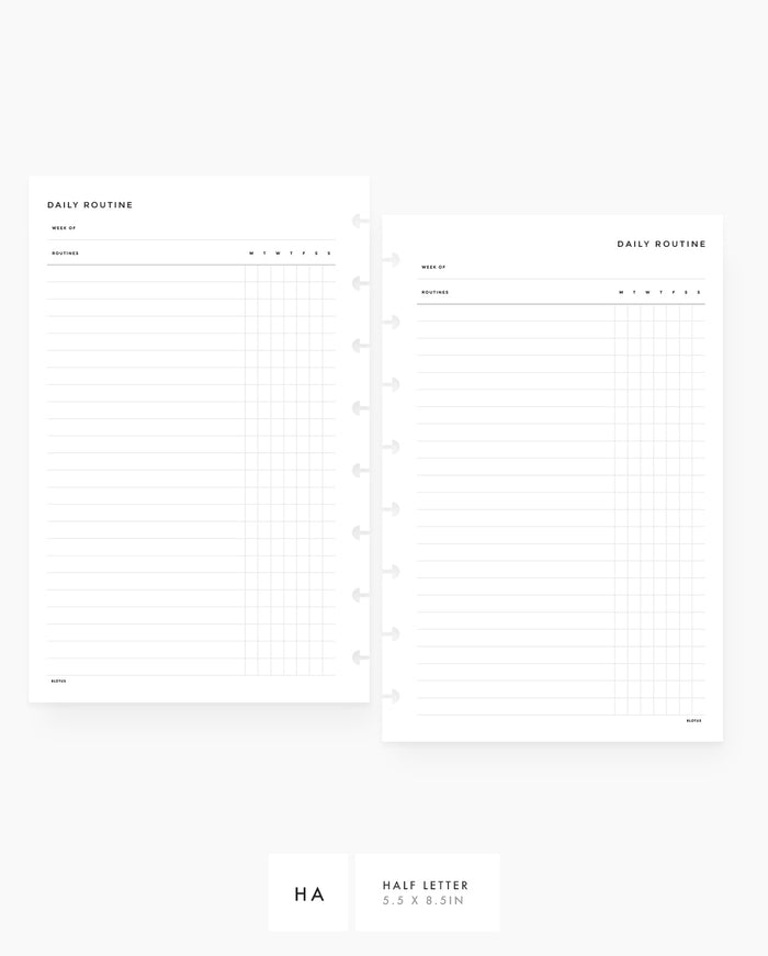 Daily Routine Printable Fillable Planner - 8Lotus