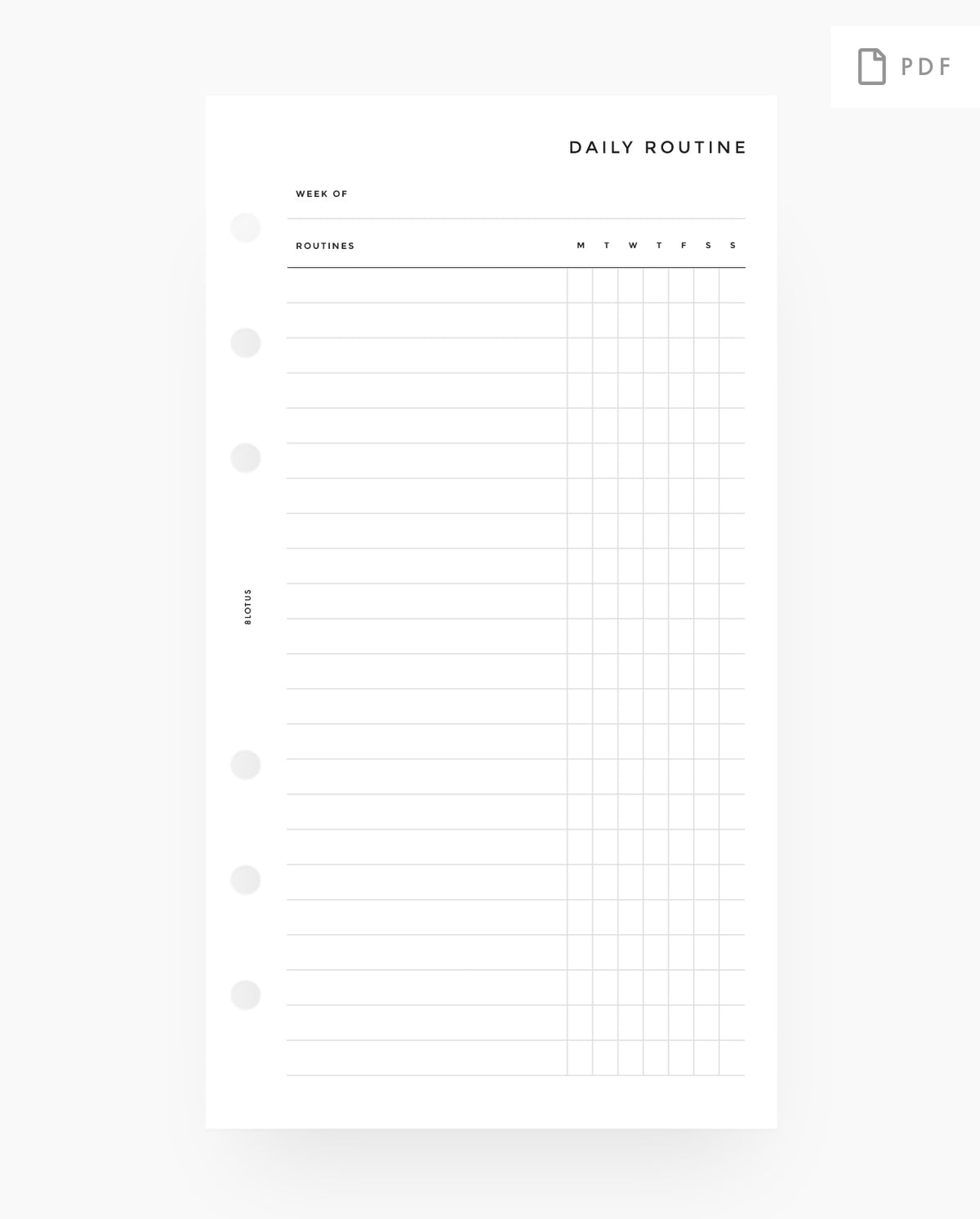 Daily Routine Printable Fillable Planner - 8Lotus