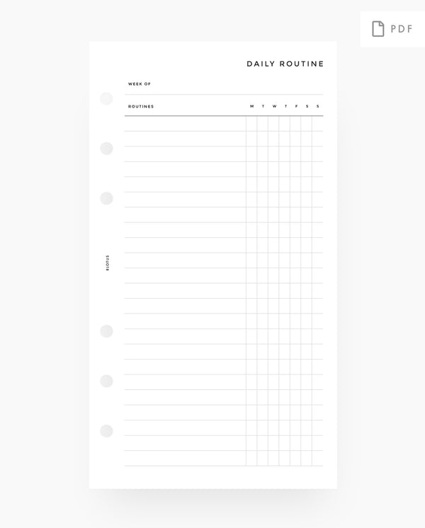 Daily Routine Printable Fillable Planner - 8Lotus