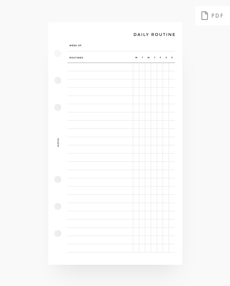 Daily Routine Printable Fillable Planner - 8Lotus