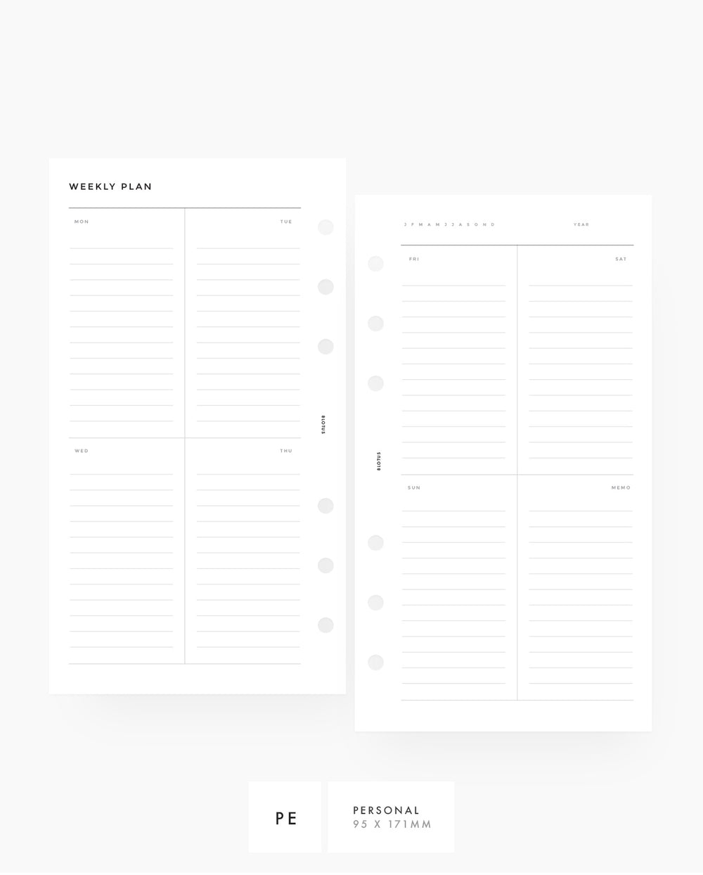 Minimalist Weekly Vertical Planner Inserts - 8Lotus