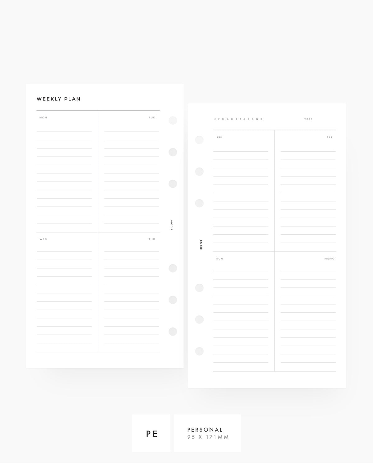 Minimalist Weekly Vertical Planner Inserts - 8Lotus