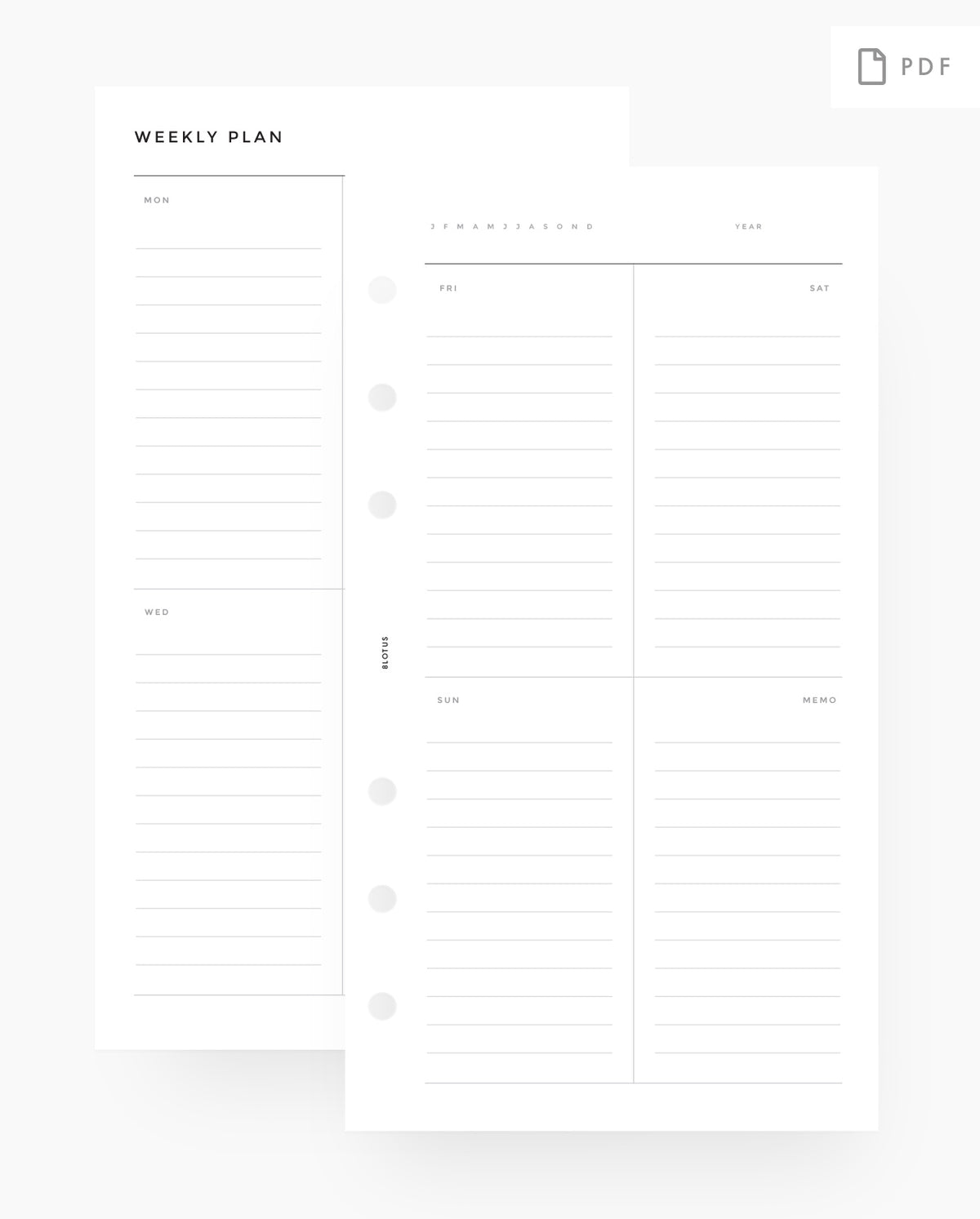 Printable Weekly Vertical Planner Insert - 8Lotus