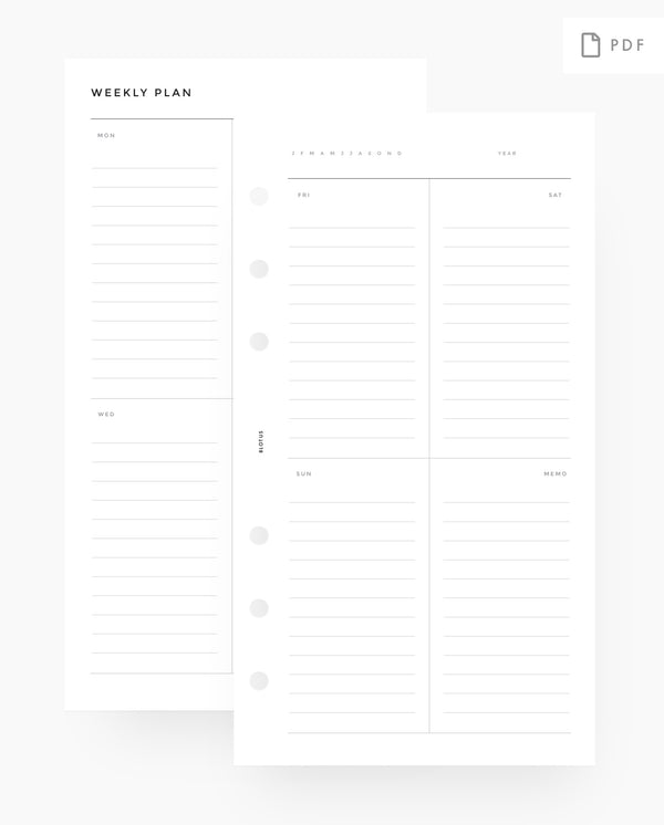 Printable Weekly Vertical Planner Insert - 8Lotus