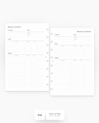 Minimalist Monthly Budget Planner Inserts - 8Lotus