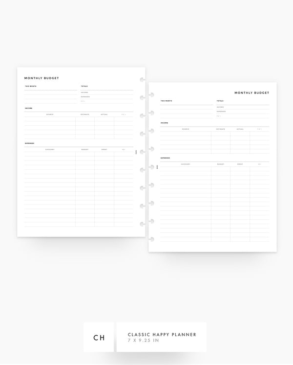 Minimalist Monthly Budget Planner Inserts - 8Lotus
