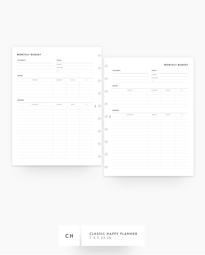 Minimalist Monthly Budget Planner Inserts - 8Lotus