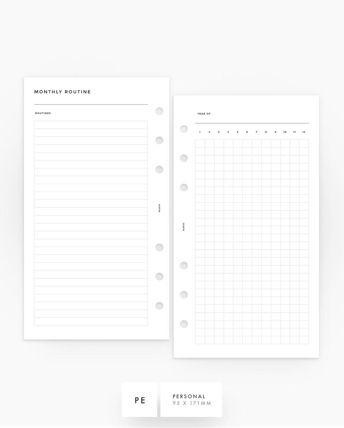 MN186 - Monthly Routine Tracker - PDF