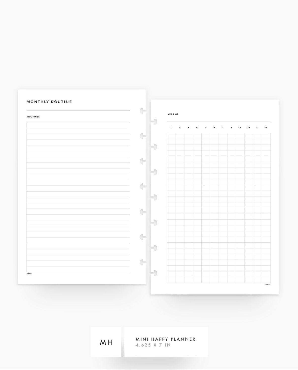 MN186 - Monthly Routine Tracker - PDF