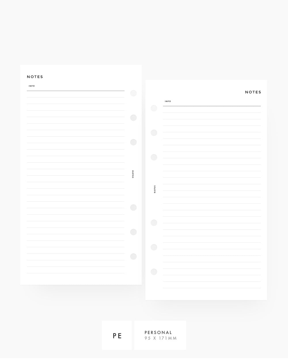 Lined Notes PRINTABLE Inserts - 8Lotus