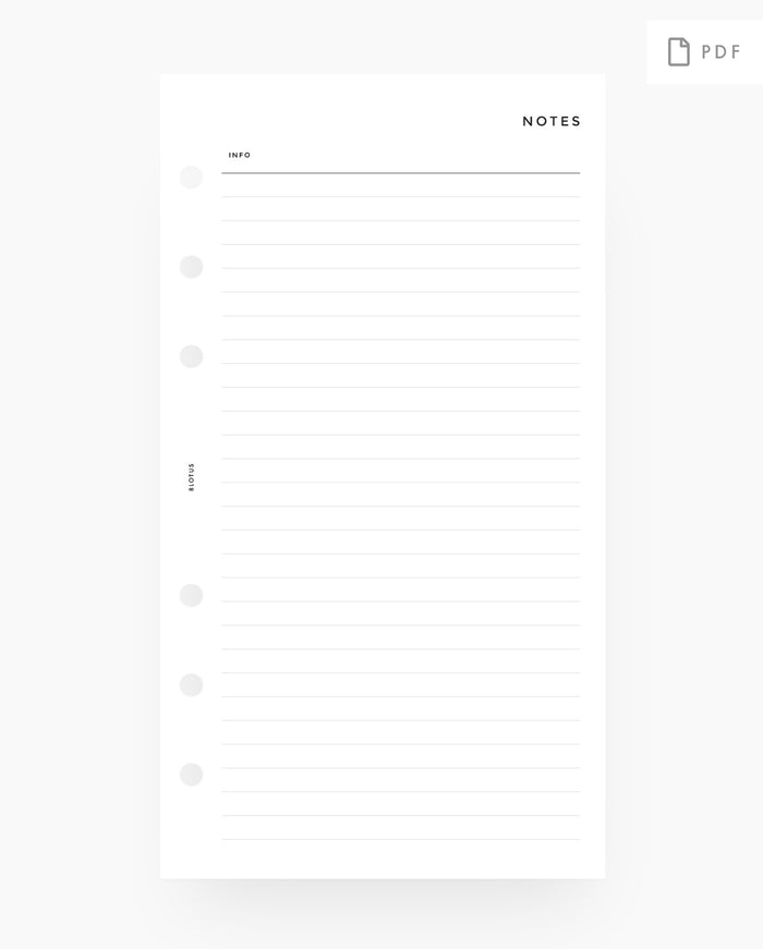 Lined Notes PRINTABLE Inserts - 8Lotus