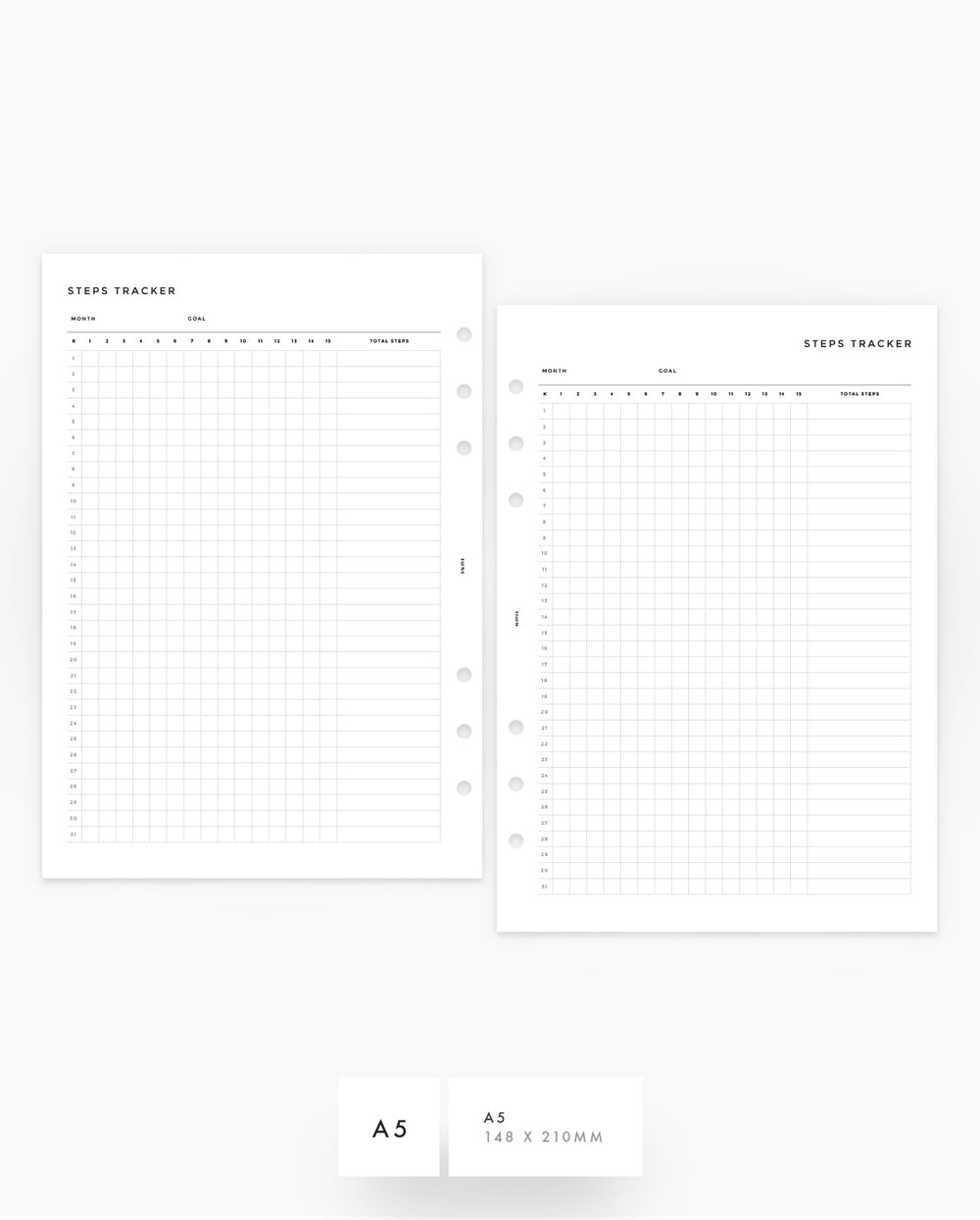 Steps Tracker Printable Planner Inserts
