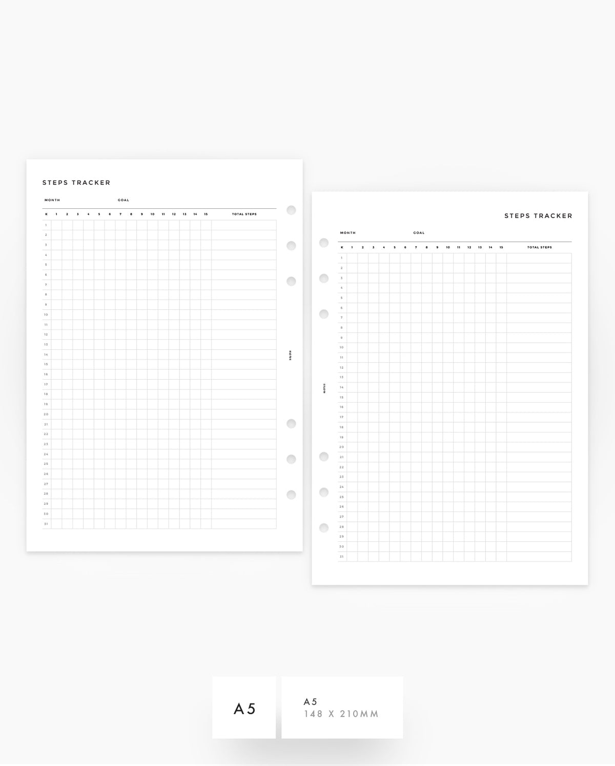 Steps Tracker Printable Planner Inserts