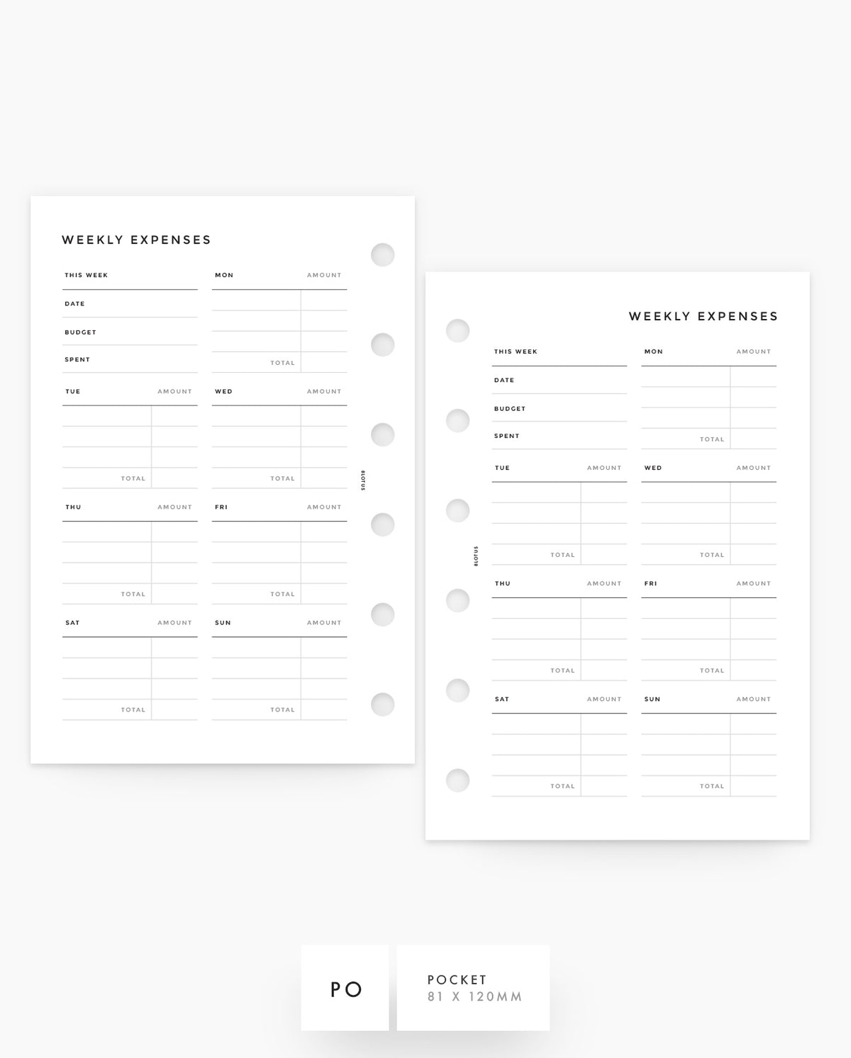 MN143 - Weekly Expenses - Printable PDF